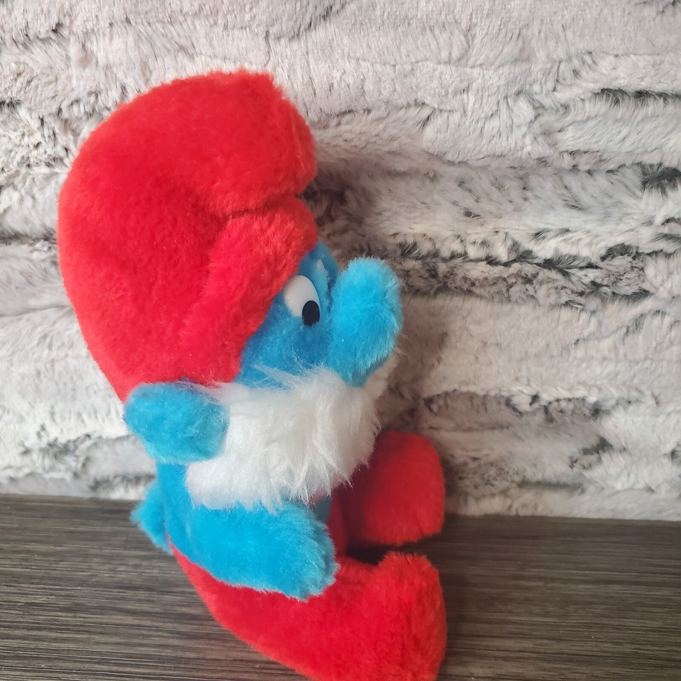 Vintage Firm Stuffed Papa Smurf ORIGINAL TAGS 8" #625 Wallace Berrie | eBay