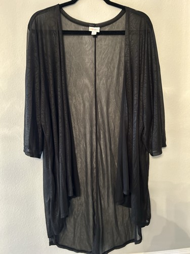 LulaRoe Shirley Cover Up Black Floral Print Kimono Women’s Size Large ...