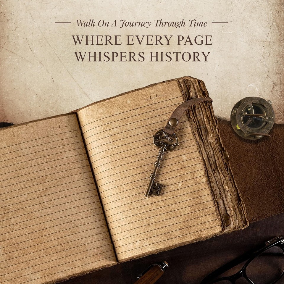 Vintage Leather Journal Lined Pages with Key - Antique Handmade Deckle Edge V... | eBay