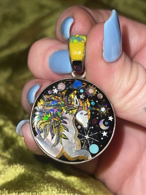 Sterling Handmade David R. Freeland Jr. gem inlay sterling unicorn ...