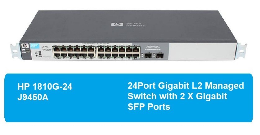 HP J9450A PROCURVE 1810G-24 24-PORT LAYER 2 Switch 6MTHS RTB WARRANTY ...