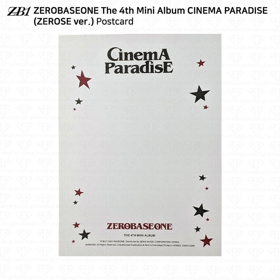 ZEROBASEONE ZB1 4th Mini Album CINEMA PARADISE Zerose Ver Photocard ...
