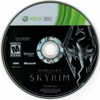 XBOX 360 The Elder Scrolls V 5 Skyrim Video Game DISC ONLY First Person ...
