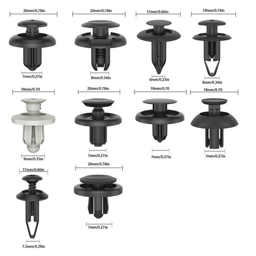 100Pcs Bumper Clips Rivet FENDER TRIM Car Auto Push Pin FASTENER PANEL ...