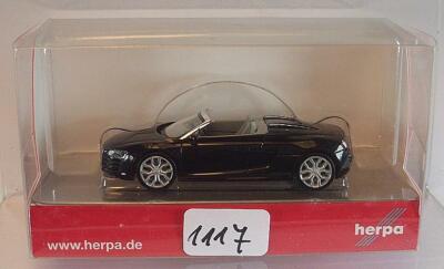 Herpa 1/87 Nr. 034326 Audi R8 Spyder Cabriolet schwarzmetallic OVP ...