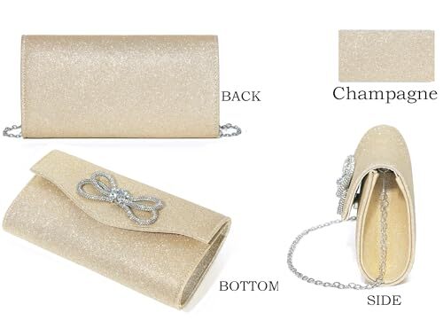 Women Diamond Bow Evening Bag Rhinestone Clutch Purse Wedding Prom S ...