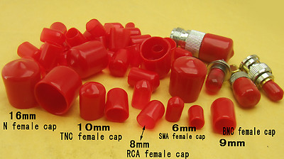 SMA RCA BNC TNC N female Plastic covers Dust cap Red Protection cover ...