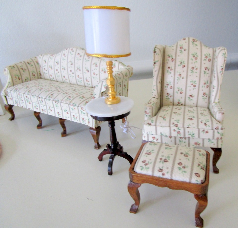 Town Square Miniatures 1990s Dollhouse LR Furniture 1:12 Scale~15 PCS ...