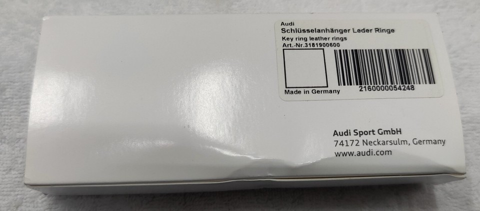 Original Audi 3181900600 Key Ring Metal Leather Pendant Keyring Black ...