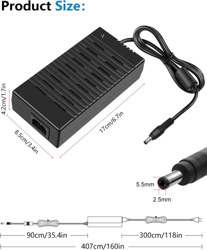 12V Power Supply DC 12 Volt Power Adapter 12Vdc 15A 180W AC DC Adapter ...
