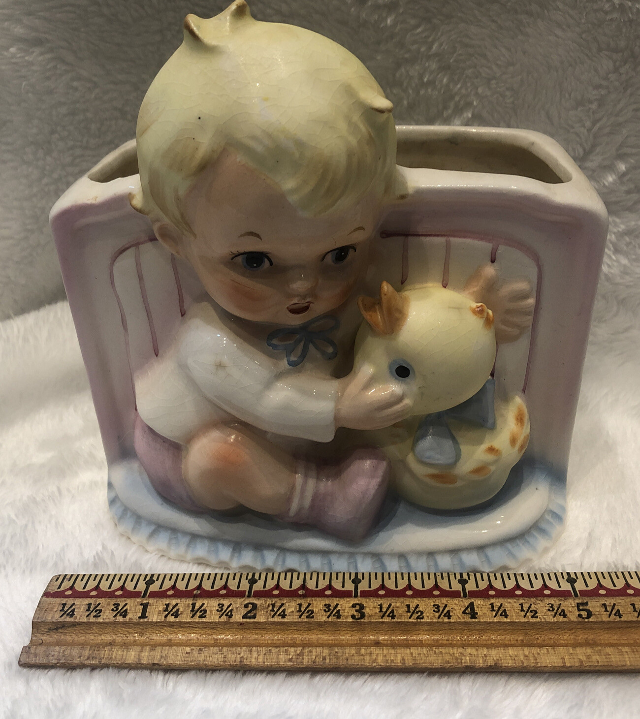 Vintage Planter Bud Vase Norcrest Kewpie Doll Blonde Baby With Duck ...
