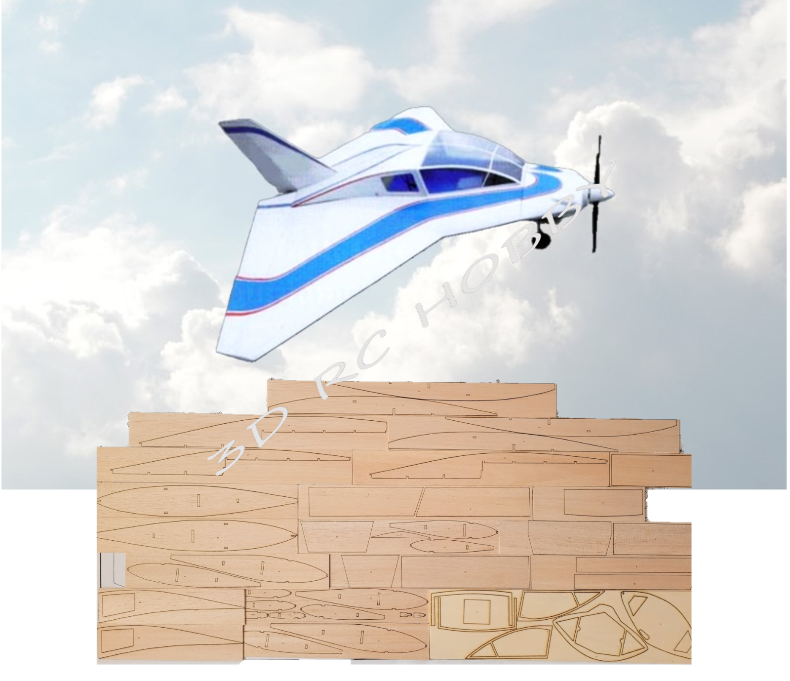 Dyke Delta JD-2 40" WS RC Model Airplane Laser Cut Balsa Ply Short Kit ...