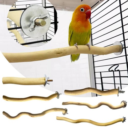 Bird Perch Stand Natural Wood Bird Cage Perch For Budgie, Finch, Parrot ...