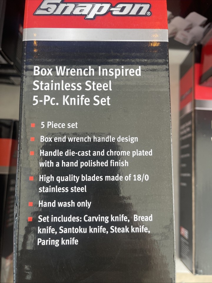 New Snap-on Tools Box Wrench Inspired Stainless Steel 5-Pc. Knife Set ...