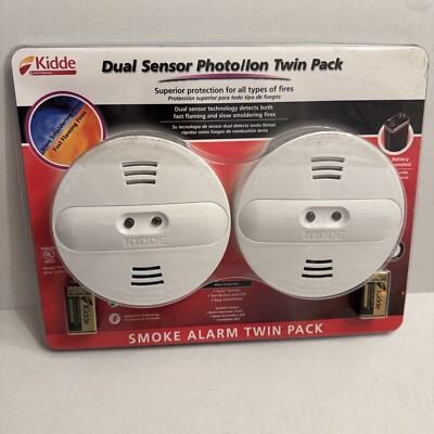 KIDDE P19010 Dual Smoke Alarm Sensor Photo/Ion Twin Pack w/gold peak ...