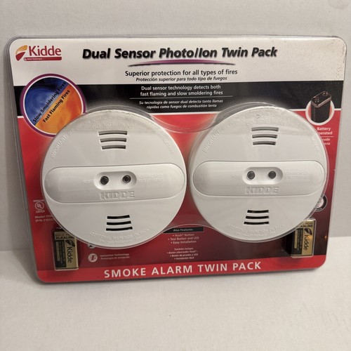 KIDDE P19010 Dual Smoke Alarm Sensor Photo/Ion Twin Pack w/gold peak ...