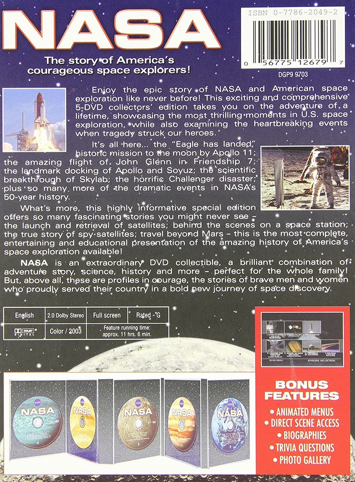 NASA: Fifty Years of Space Exploration (DVD, 2003, 5-Disc Set ...