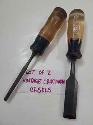 Vintage Craftsman Chisel USA Sears Old USA Hand Tool Lot 2 Chisels ...