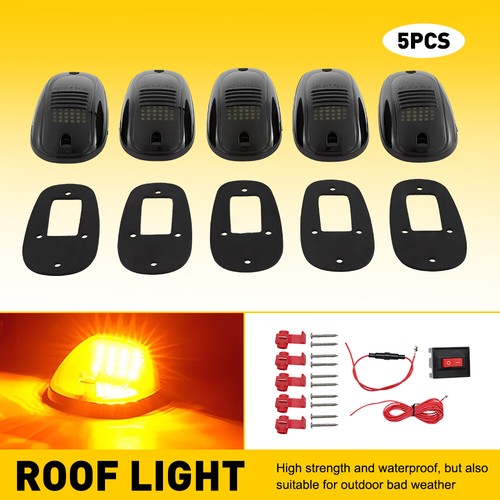 5 Smoked Lens Rooftop Cab Running Light LED amber for Dodge RAM 1500 ...