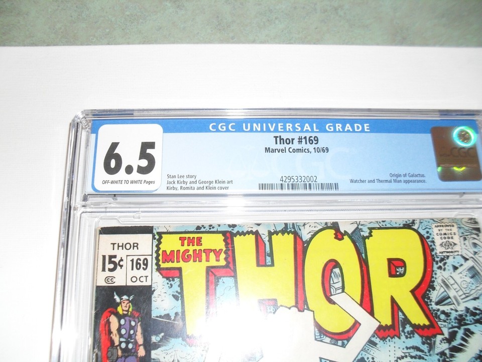 THOR #169 (1969) CGC 6.5 GALACTUS ORIGIN!! HOT! OFFWT-WT pages! BRAND ...