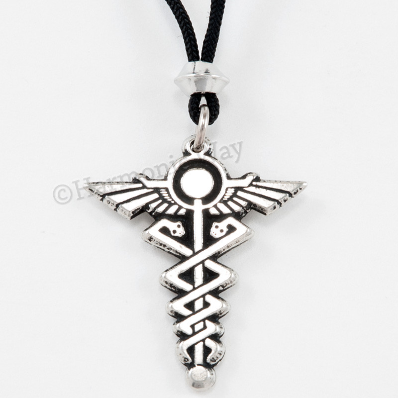 CADUCEUS Necklace Pendant medicine healing Healer's pendant staff ...