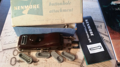 Vintage Kenmore Buttonhole Attachment with 4 Templates & Feed Cover ...