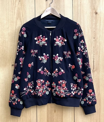 French Connection Navy Blue Bomber Jacket Sz XL | eBay