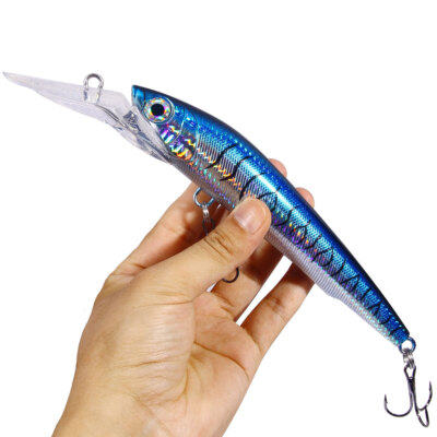 5PCS Trolling Bait Fishing Lure Sinking Minnow Hooks Hard Crankbait ...