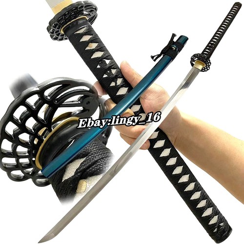 Long Handle Samurai Katana Sharp High Carbon Steel Japanese Broadsword ...