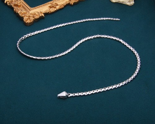 A27 Snake Dandruff Reptilienhaut Necklace Adjustable Length Silver 925 ...