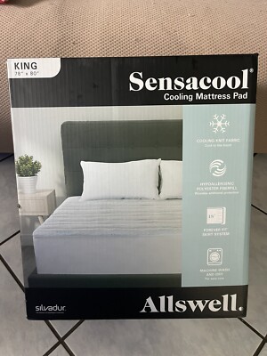 ALLSWELL SENSACOOL COOLING COMFORT MATTRESS PAD KING SIZE 78 X 80 New ...