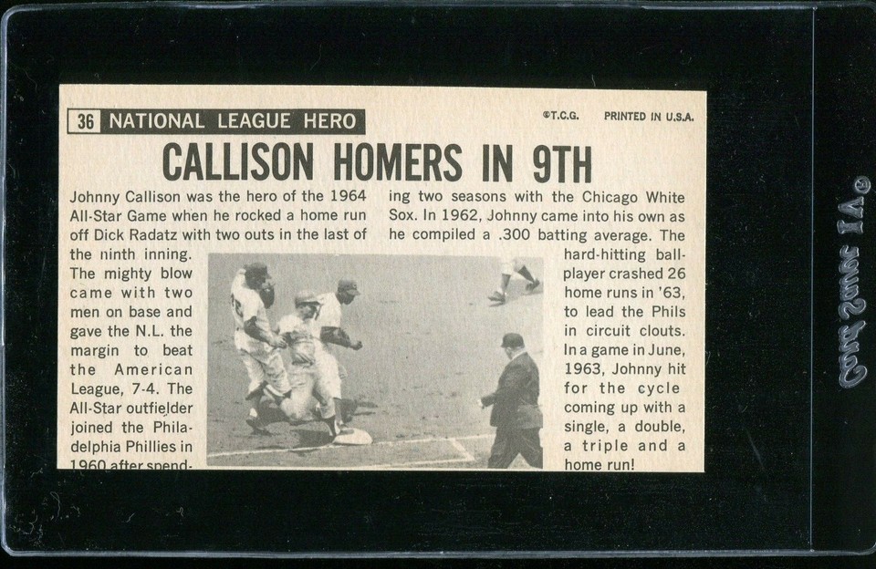 1964 Topps Giants Baseball # 36 Johnny Callison (NM-MT) Near Mint to ...