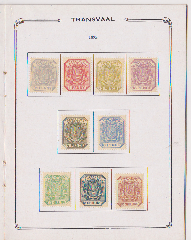 Transvaal Mostly Unused Collection of 19th Century Issues Hingrd in ...