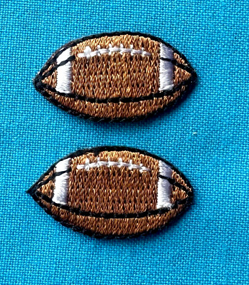 2 pieces Embroidered Iron-On Applique Football, 1 x 1/2 inch | eBay