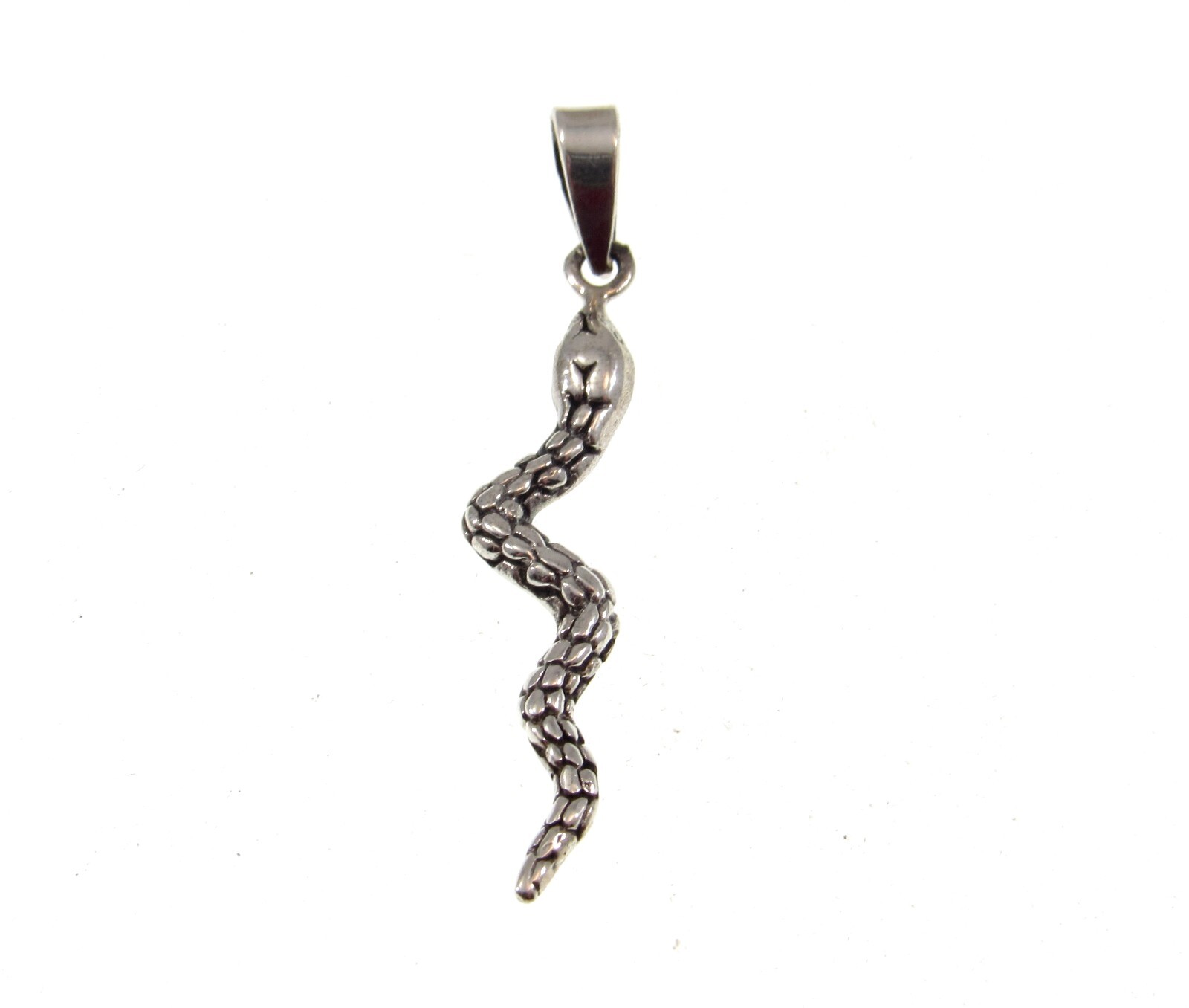 Solid 925 Sterling Silver Slithering Snake Charm Pendant, Unique ...