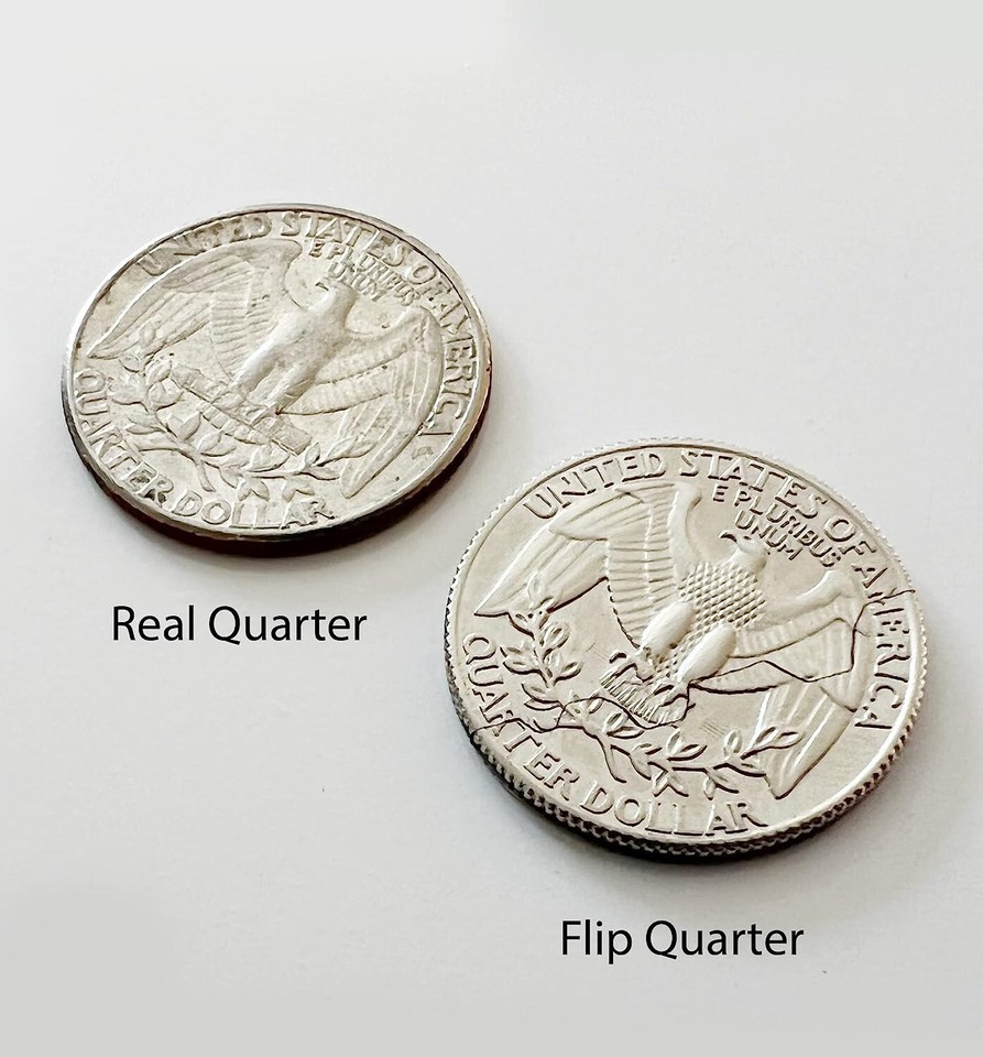 Hinged Bite and Folding Quarter Coin, Magic Trick, Quarter Magic | eBay