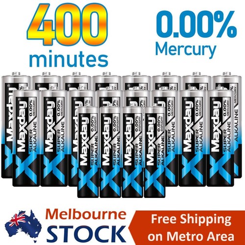 48X 12X Maxday AA/AAA Alkaline Battery 1.5V Batteries Power Free ...