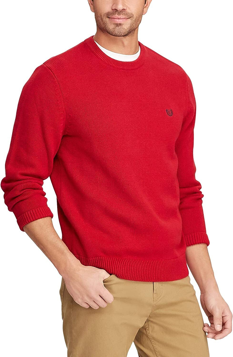 Chaps Men's Classic Fit Cotton Crewneck Sweater 2XL Park Avenue RED NWT ...