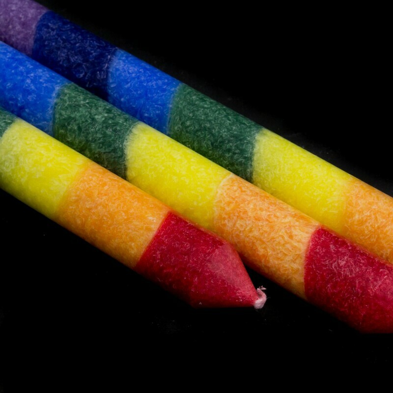 CHAKRA RAINBOW CANDLE SET - Set of 3 Candles Long Burn Time - New ...