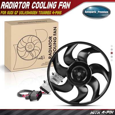 Left Driver Radiator Cooling Fan Assembly w/ Control Unit for Audi Q7 ...