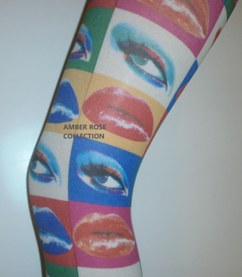 Patterned Printed Tights Alternative 60's 70's Vintage Tartan Floral ...
