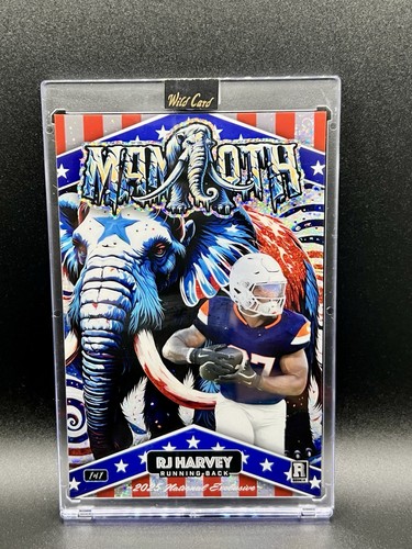 RJ Harvey 2025 Wild Card Mammoth National Exclusive Rookie 1/1 4x6 ...
