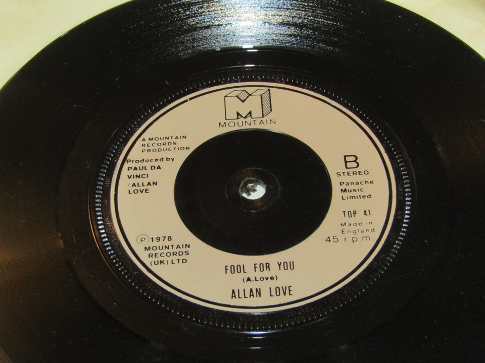 1978 Allan Love Wine Won't Turn To Water / Fool for You 7" vinyl 45 rpm ...