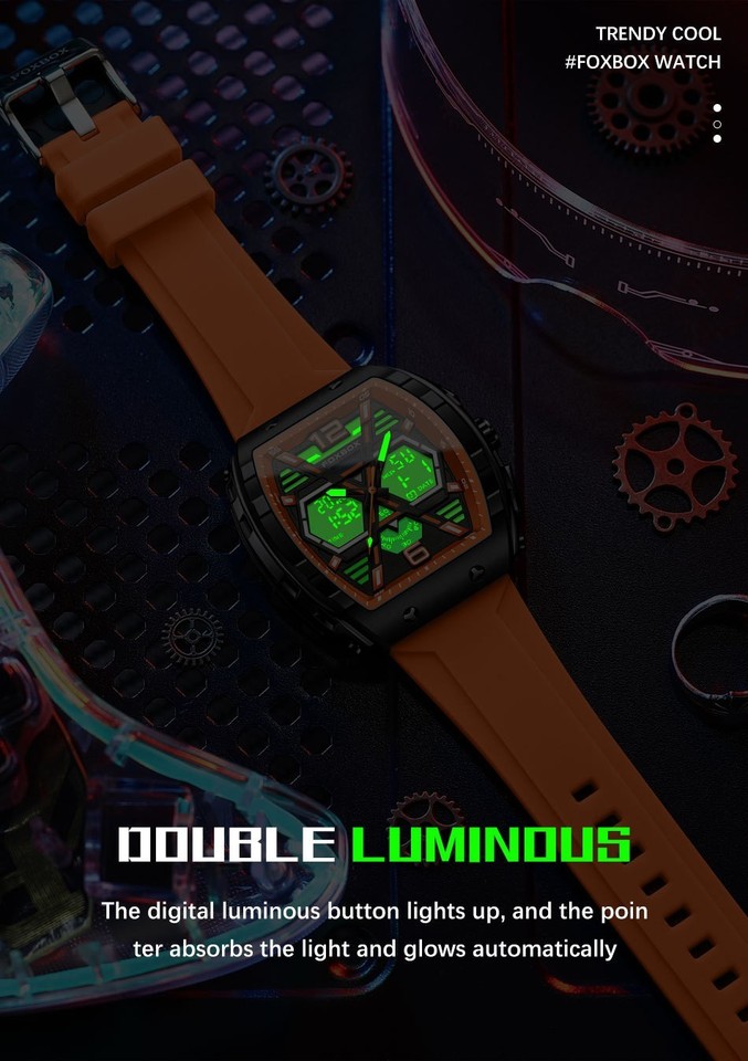 2025 NEW Men Watch Digital Analog Chronograph LED Luminous Waterproof ...