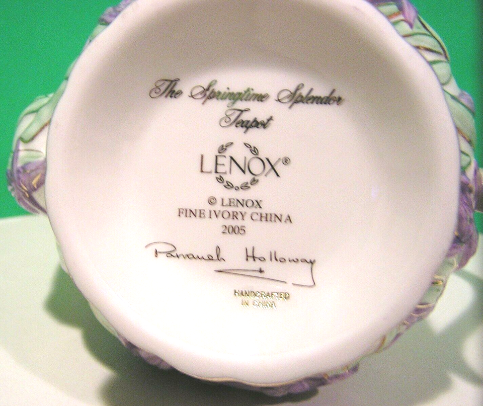 LENOX SPRINGTIME SPLENDOR TEAPOT Iris Parvaneh Holloway Dragonfly NEW ...