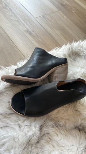 P Monjo Mule Angled Heel Open Toe Leather Sandals 36 | eBay