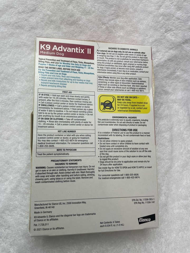 K9 Advantix II 6 Doses-Monthly Flea & Tick Prevention for Medium Dogs ...