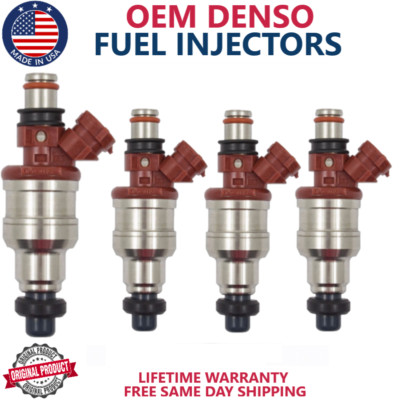 4 pc OEM DENSO FUEL INJECTORS For 1989 1990 91 92 93 94 95 TOYOTA PICK ...