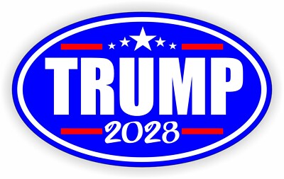 TRUMP 2028 Vinyl Oval Bumper Car Window Decal Sticker Truck Keep ...