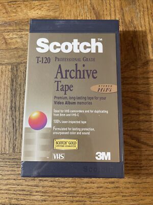 Scotch T-120 VHS Archive Tape Brand New-Very Rare-SHIPS N 24 HOURS | eBay